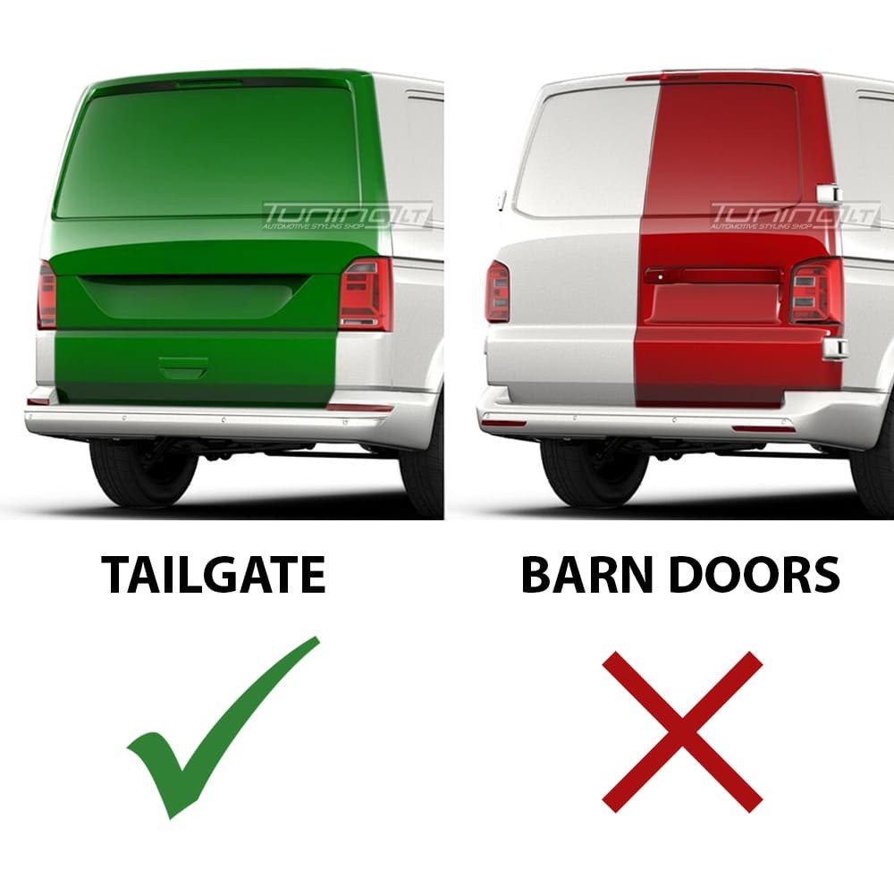 For VW T6 / T6.1 Tailgate Rear bumper Diffuser, glossy black