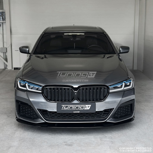 BMW G30, G31 LCI Priekinio buferio Lipas, Spoileris, juodas blizgus