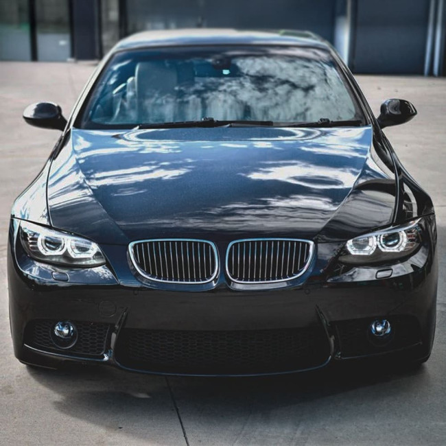 For BMW E92 / E93 Headlights set with 3D LED White Angel Eyes