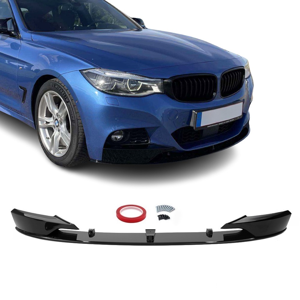 For BMW F34 GT Performance front bumper Spoiler, gloss black