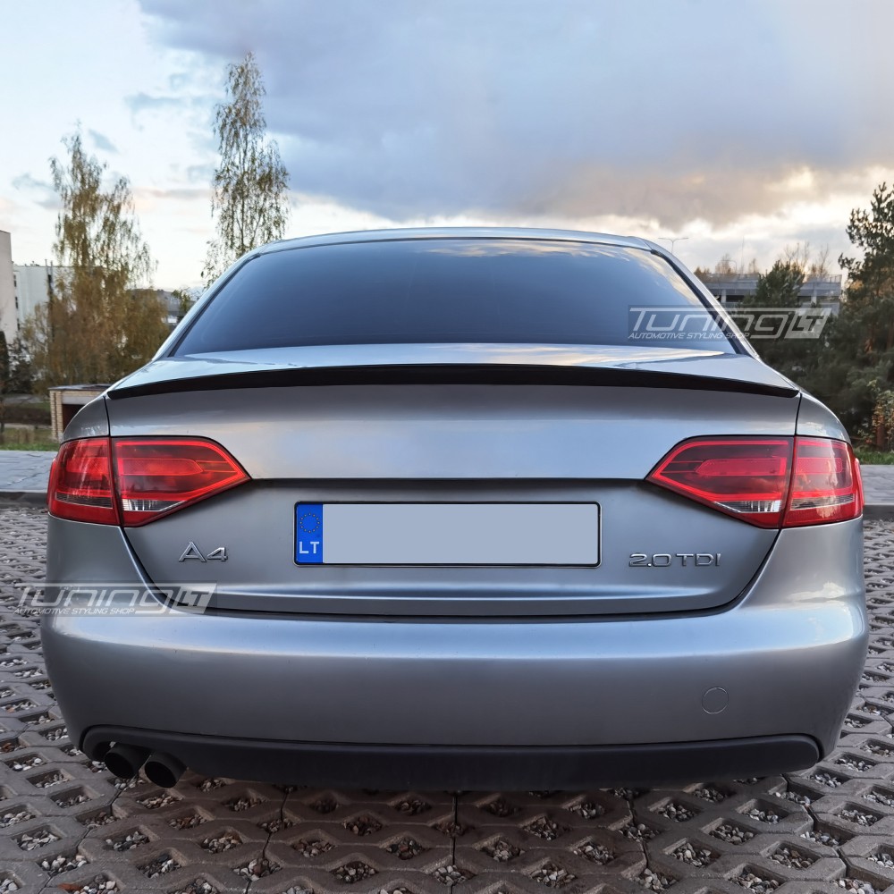 For Audi A4 B8 sedan trunk spoiler, glossy black