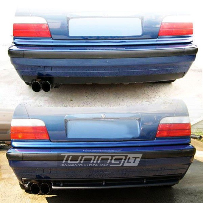 For BMW E36 with SE bumper M3 style rear bumper diffuser