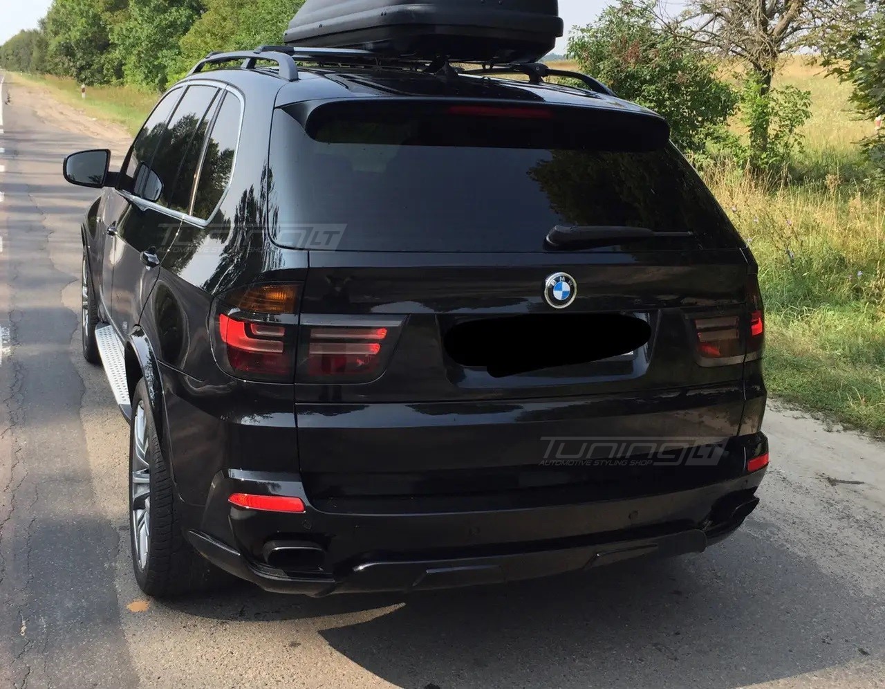 BMW E70 X5 LCI look galiniai žibintai, LED tamsinti (07-10)