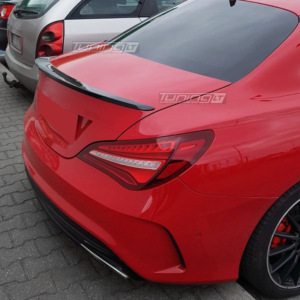 For Mercedes CLA C117 trunk Spoiler Glossy Black AMG
