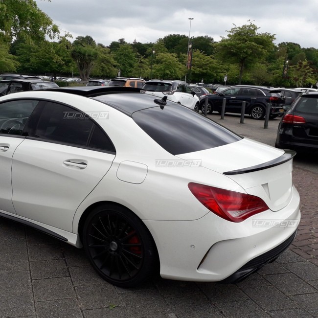 For Mercedes CLA C117 trunk Spoiler Glossy Black AMG