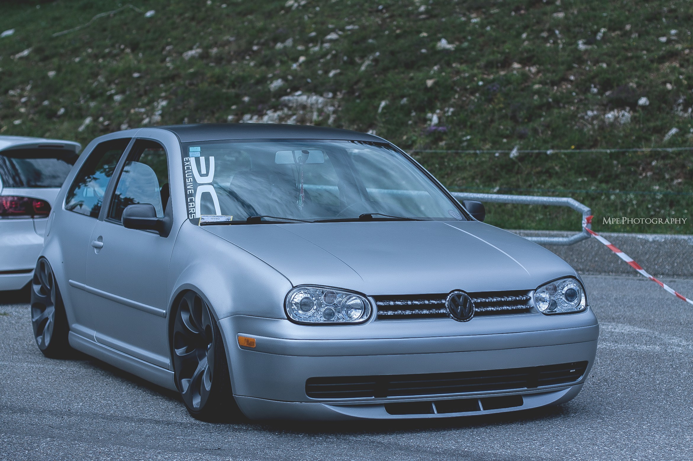 For VW Golf MK4 front bumper spoiler, black