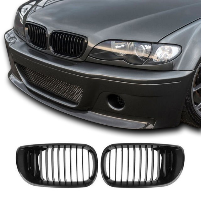 For BMW E46 sedan / touring front kidney grille, matte black
