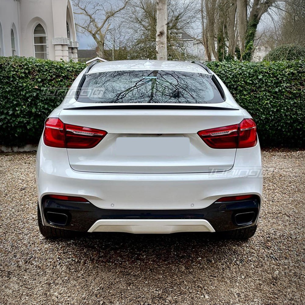 For BMW F16 X6 trunk spoiler, glossy black