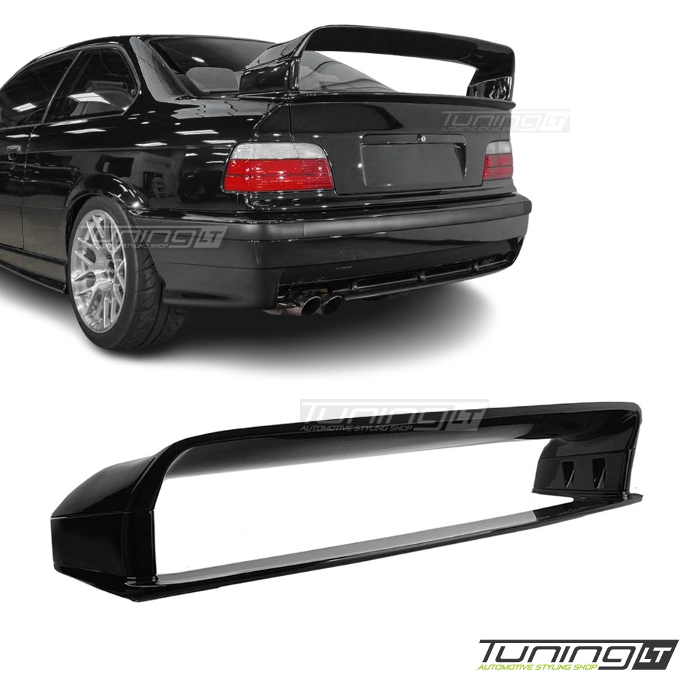For BMW E36 LTW-style Boot Spoiler + Risers, glossy black