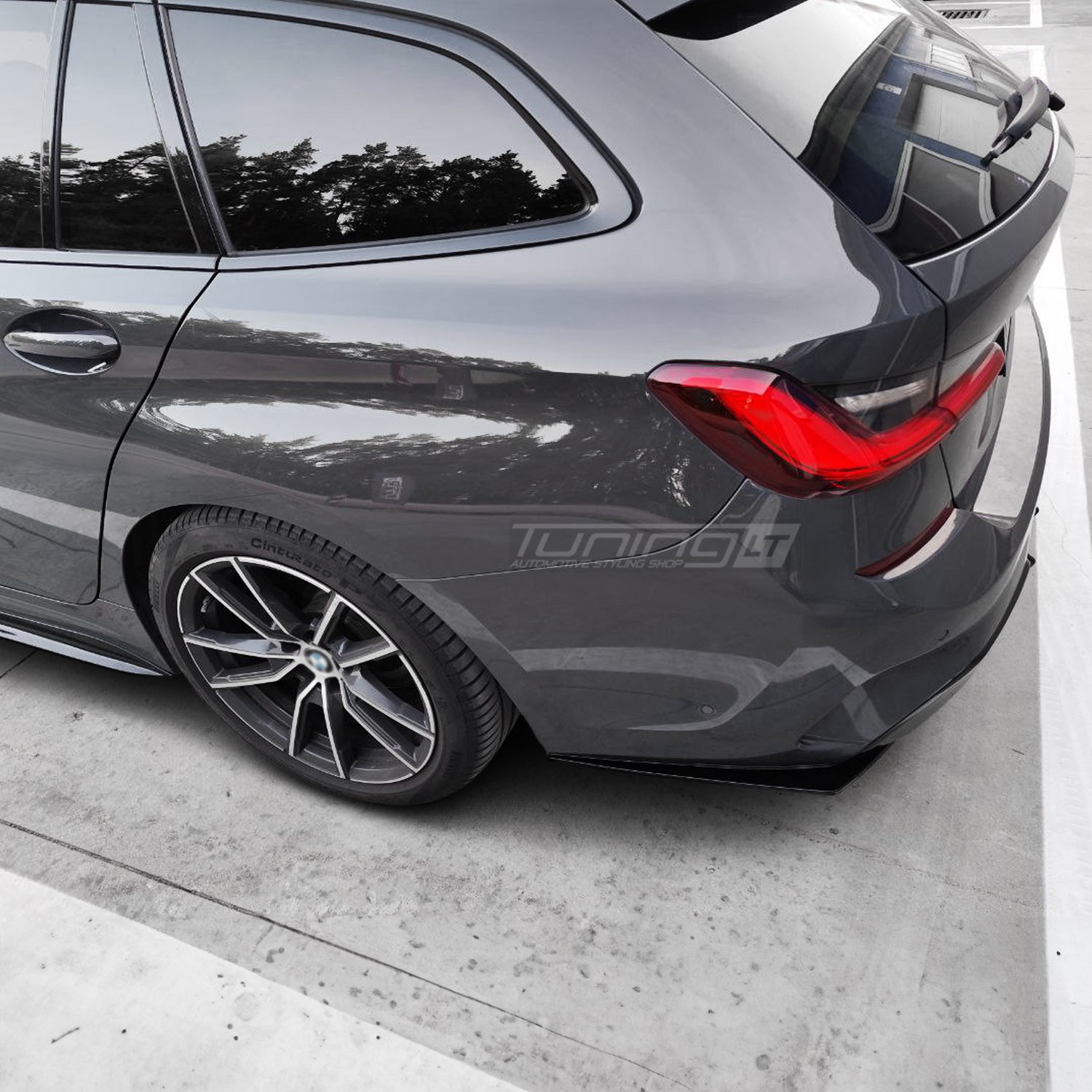 BMW G20, G21 PRELCI galinio buferio Spliteriai, juodi blizgūs