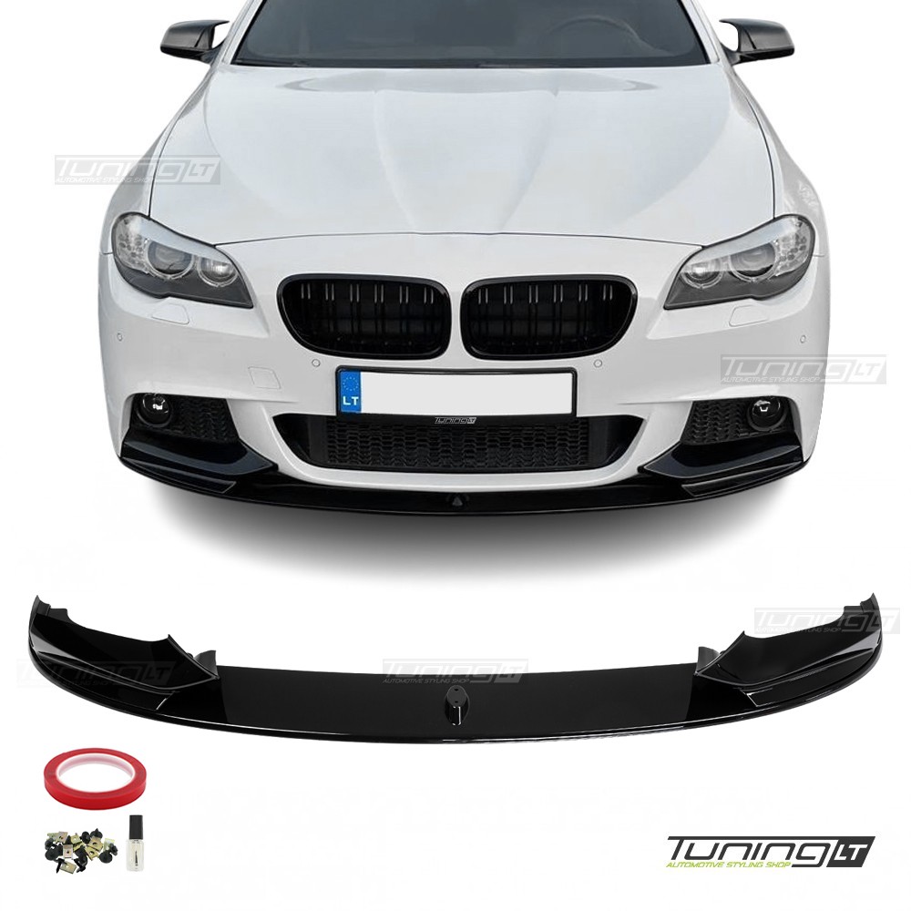 For BMW F10 / F11 Performance front bumper spoiler, black