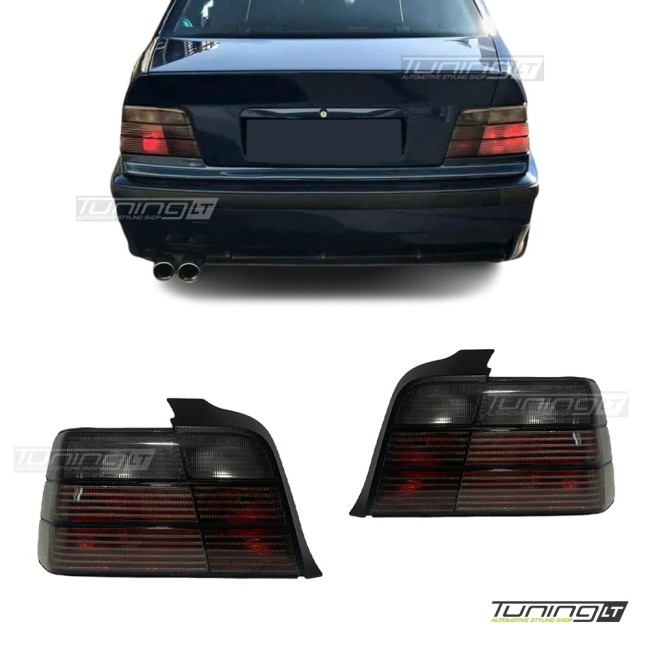 BMW E36 sedan galiniai žibintai tamsinti LUCID