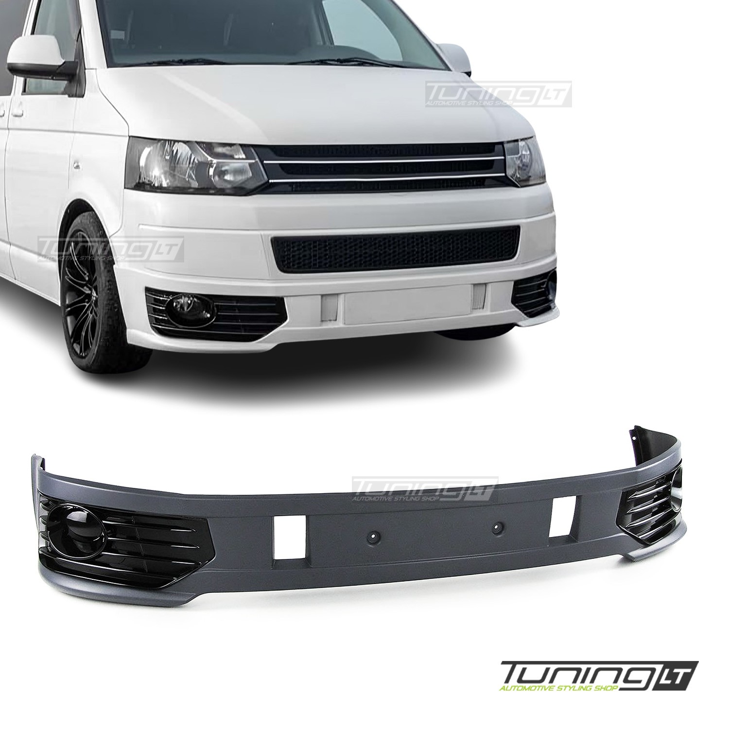 For VW T5.1 Sportline style add-on front bumper spoiler