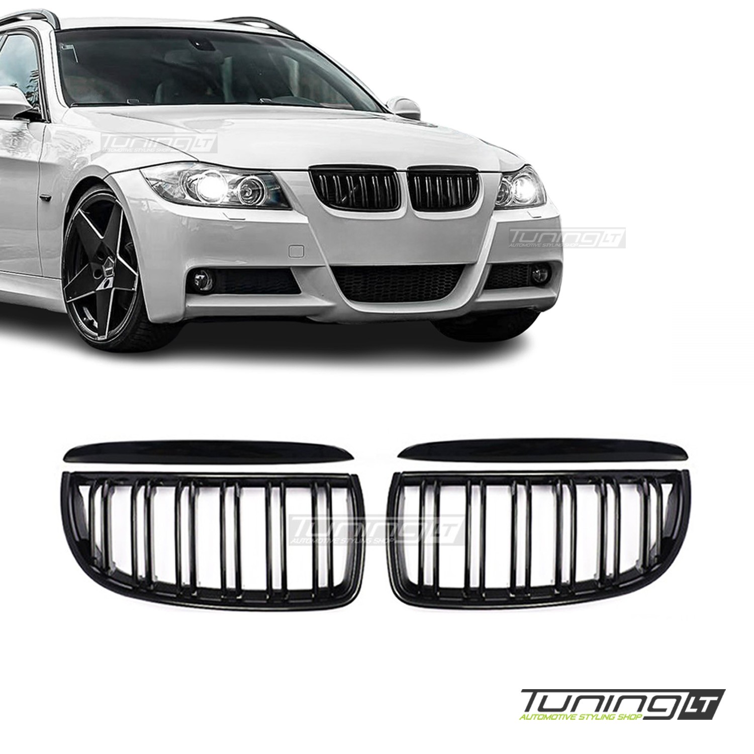 For BMW E90 / E91 Performance front grille, glossy black