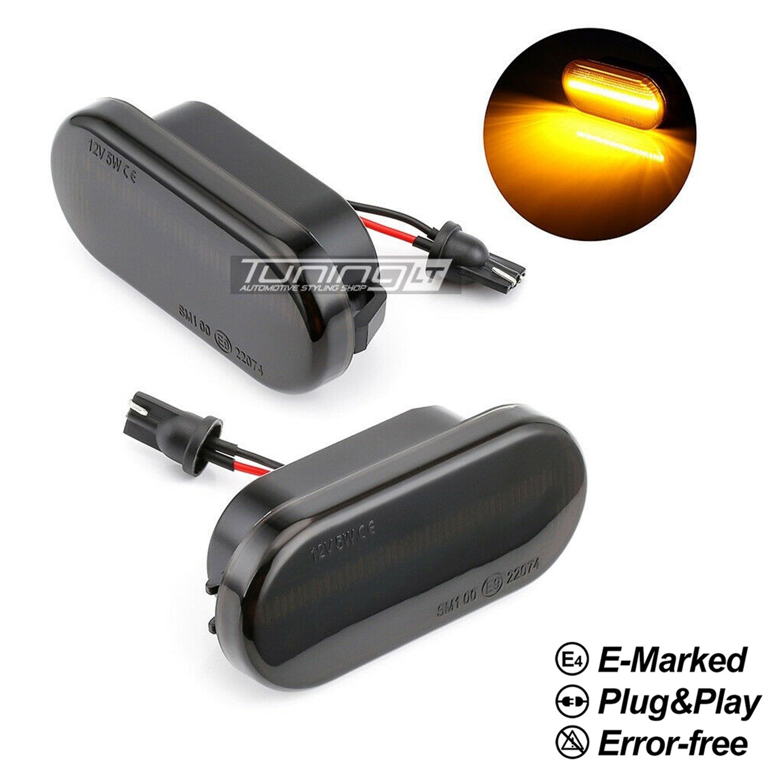 For Seat Leon / Toledo running LED side indicators, black