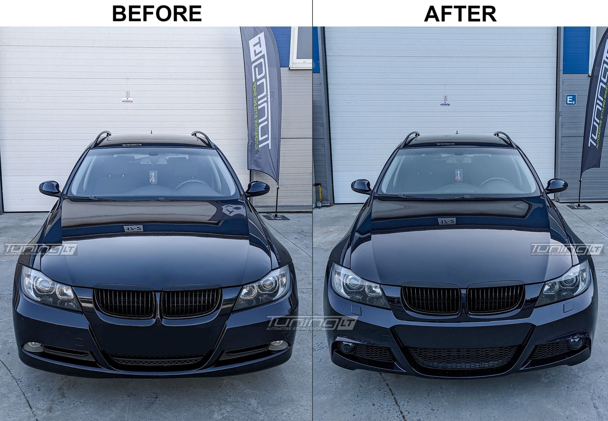 For BMW E90 / E91 PRE-LCI M-Sport Front Bumper with clear fog lights