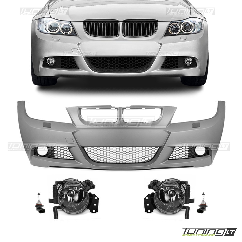 For BMW E90 / E91 PRE-LCI M-Sport Front Bumper with clear fog lights