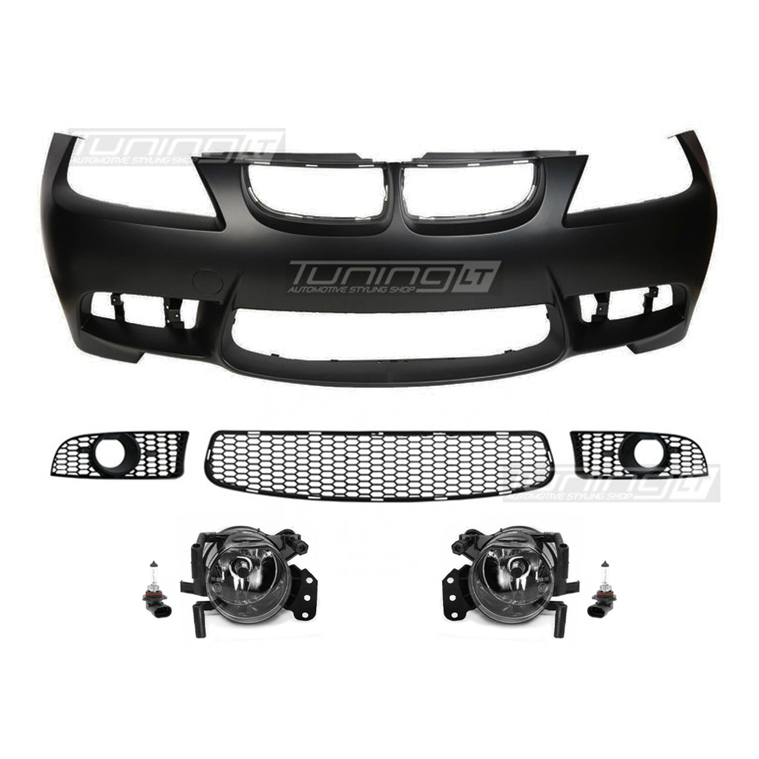 BMW E90 / E91 PRE-LCI M3 look Priekinis Bamperis, su rūko žibintais