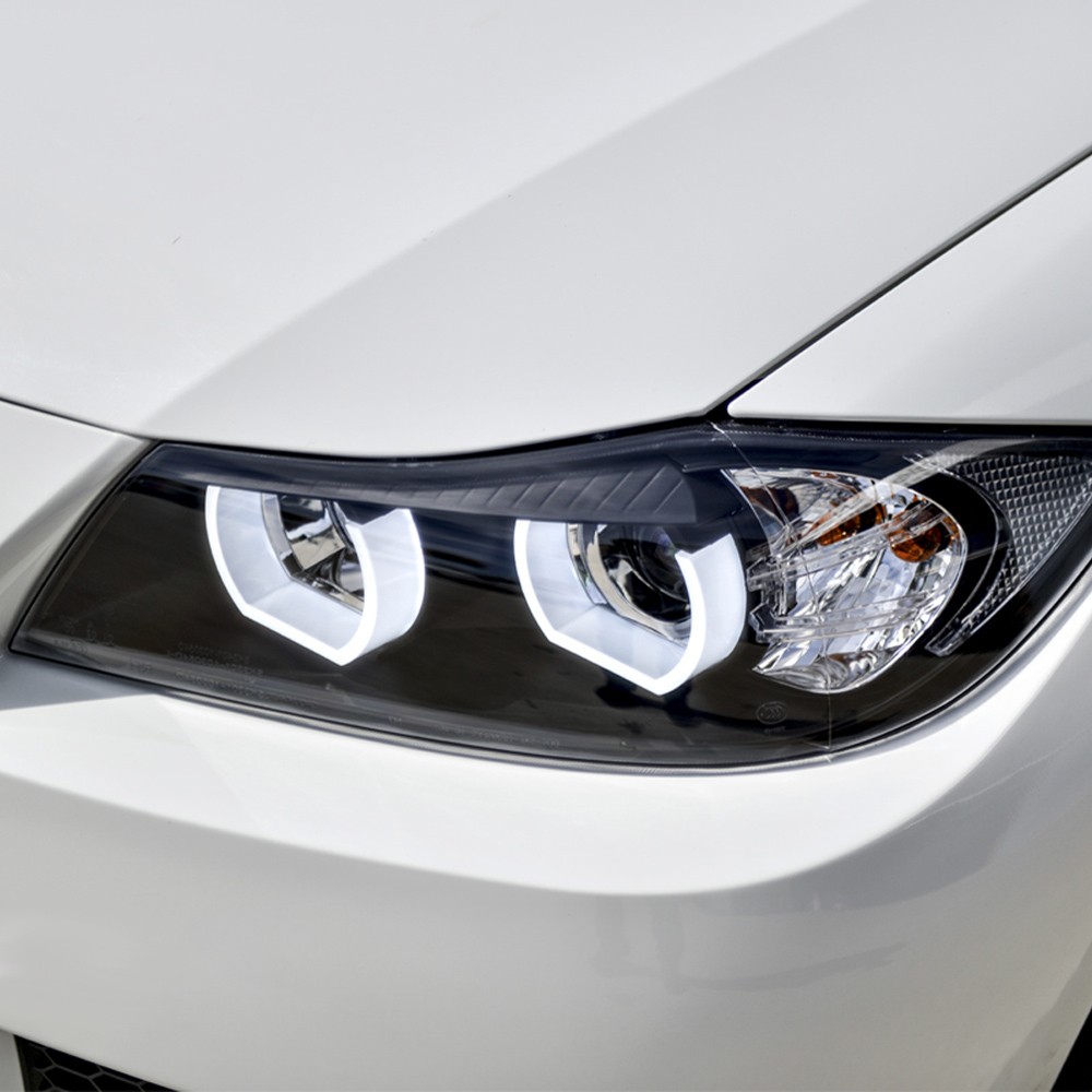 For BMW E90 / E91 Headlights set, DTM LED Angel Eyes, halogen
