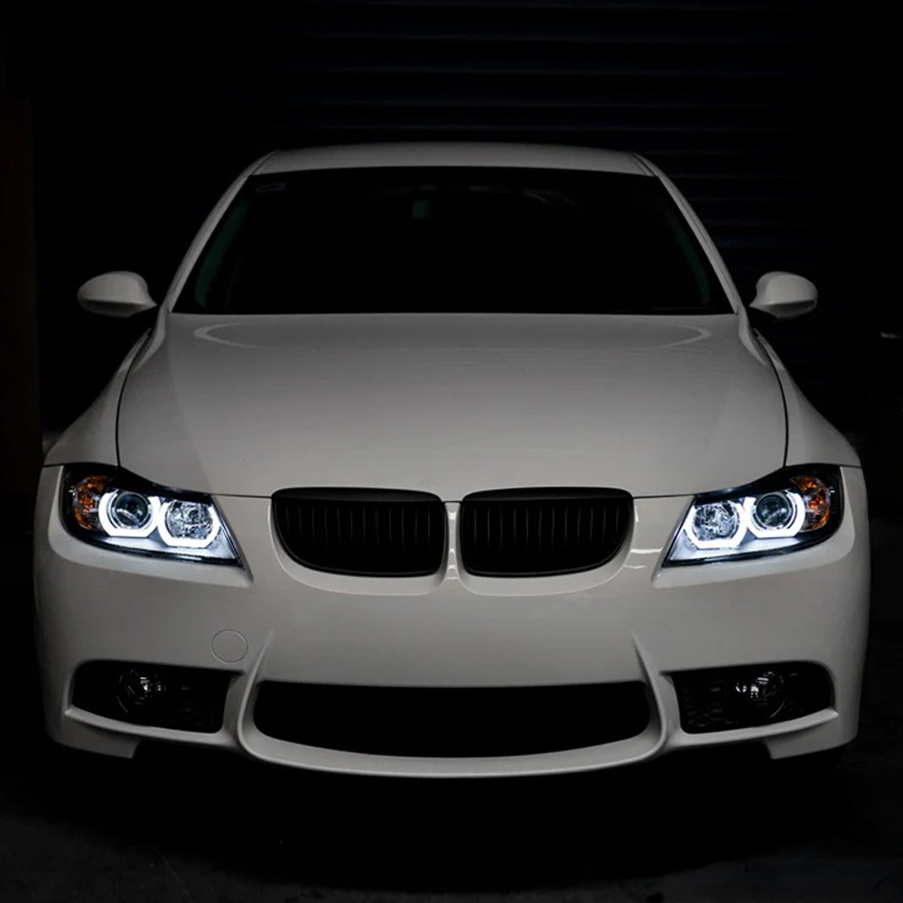 BMW E90 / E91 Priekiniai Žibintai DTM Angel Eyes, halogeniniai