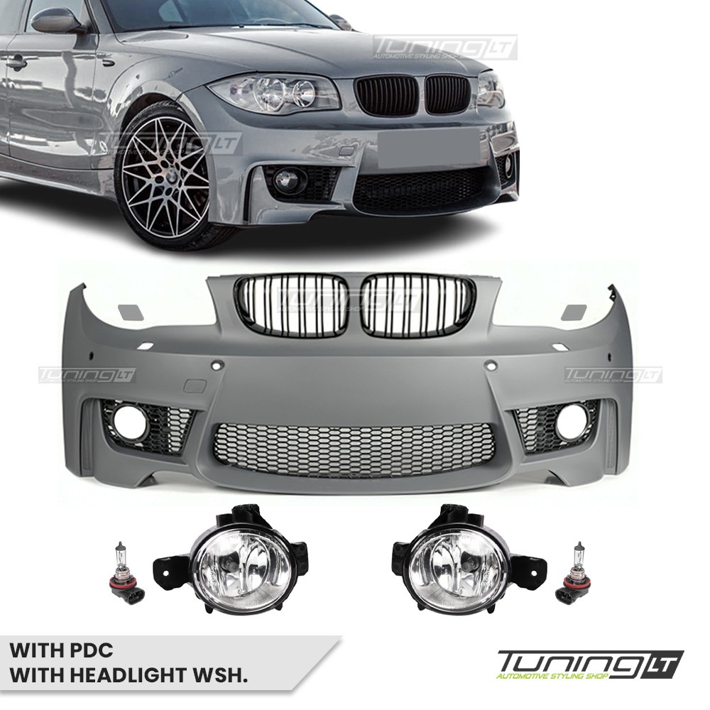 For BMW E81 / E82 / E87 / E88 1M-style Front Bumper, with fog lights
