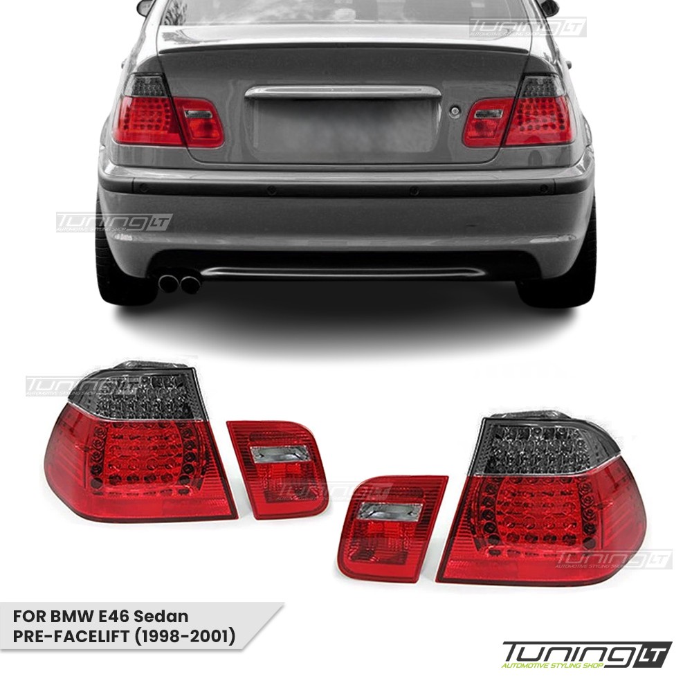 LED Tail Lights set for BMW E46 sedan pre-facelift (98-01), smoked