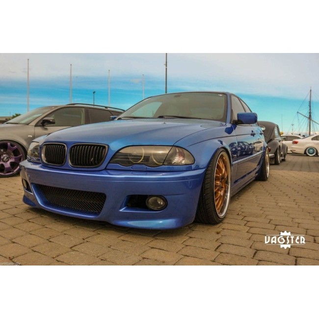 For BMW E46 M3-style Front Bumper with clear fog lights