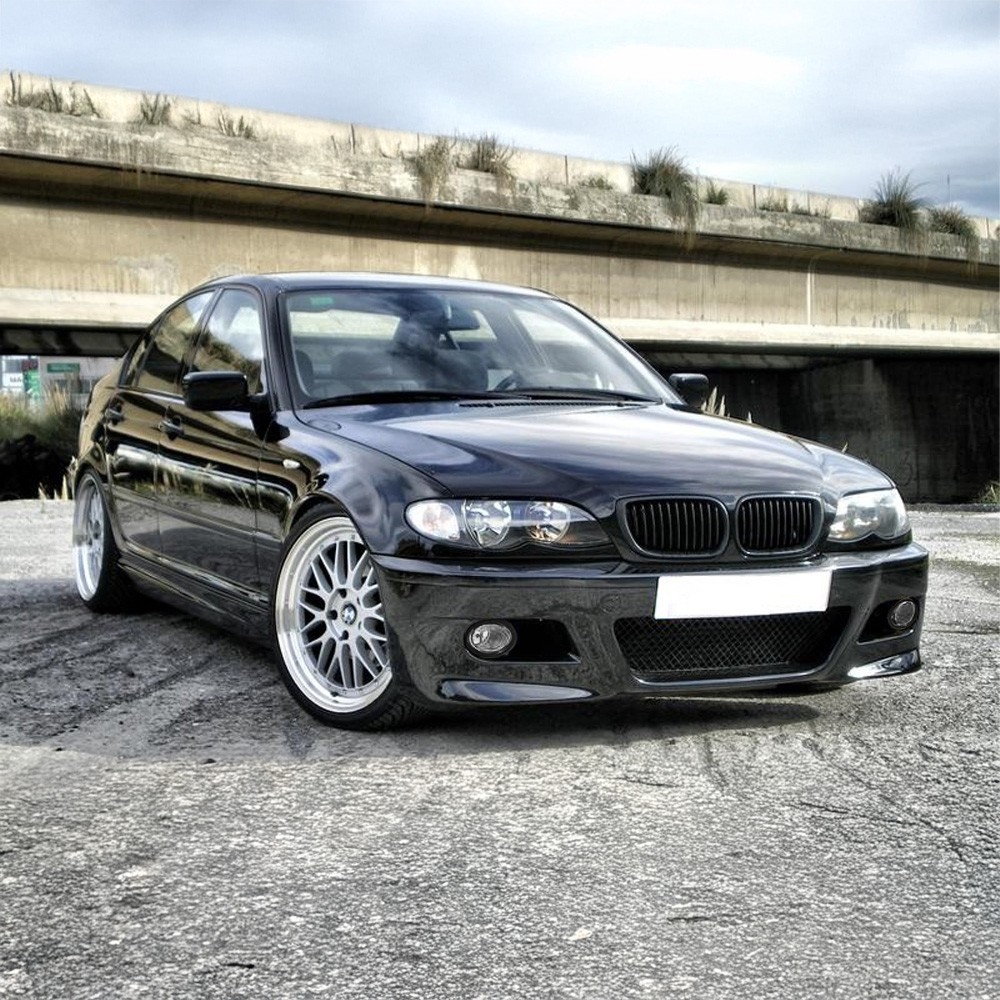 For BMW E46 M3-style Front Bumper with clear fog lights