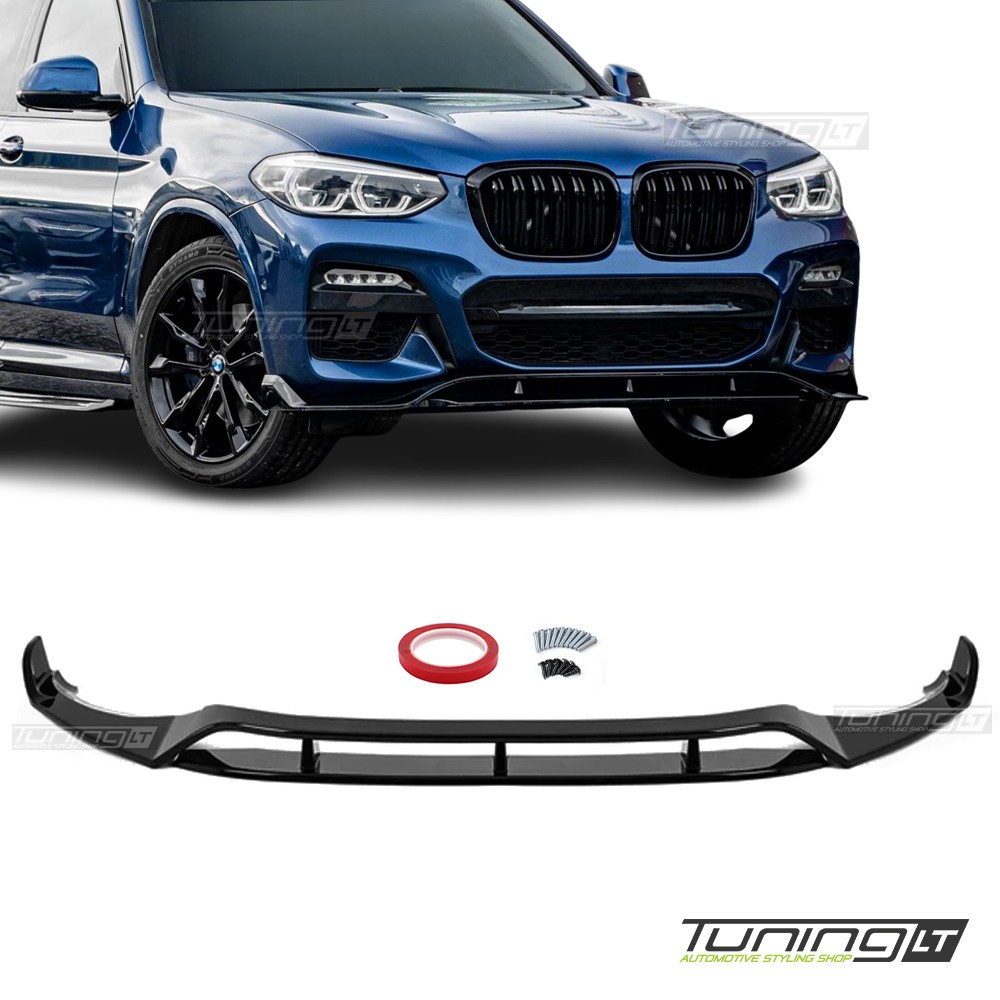 For BMW X3 G01, X4 G02 Front Splitter / Spoiler, glossy black