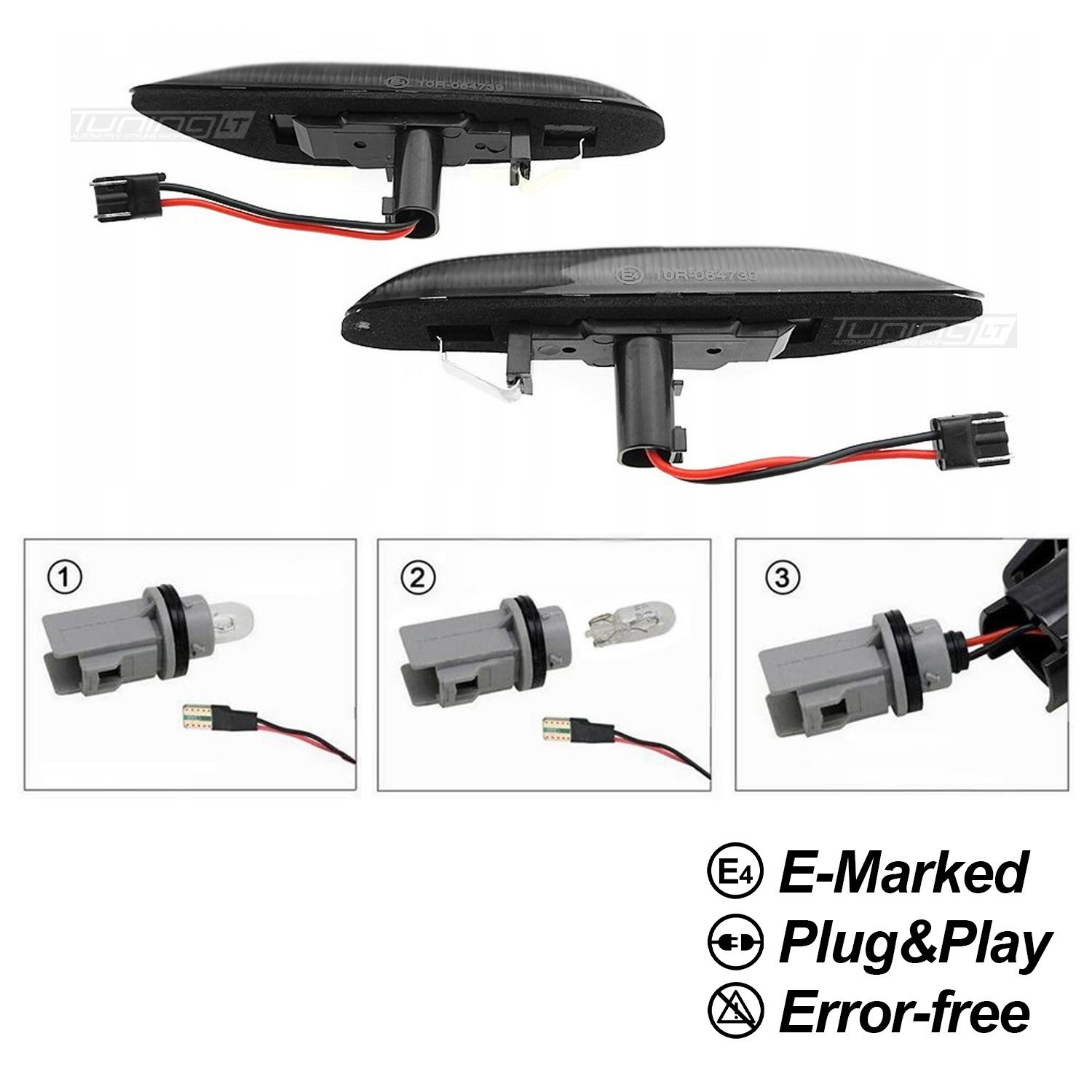 LED turn signals set, smoked