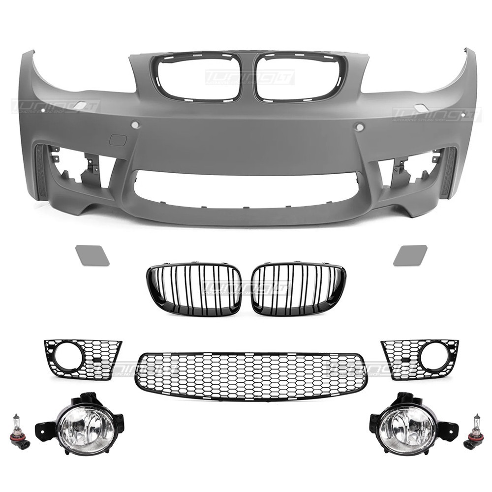 For BMW E81 / E82 / E87 / E88 1M-style Front Bumper, with fog lights